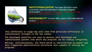 Planning for the Sustainability of Innovative Program | PPT