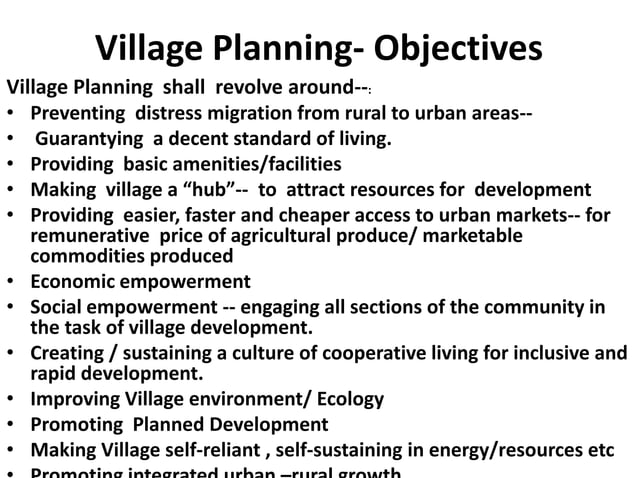 Planning for village development | PPTX