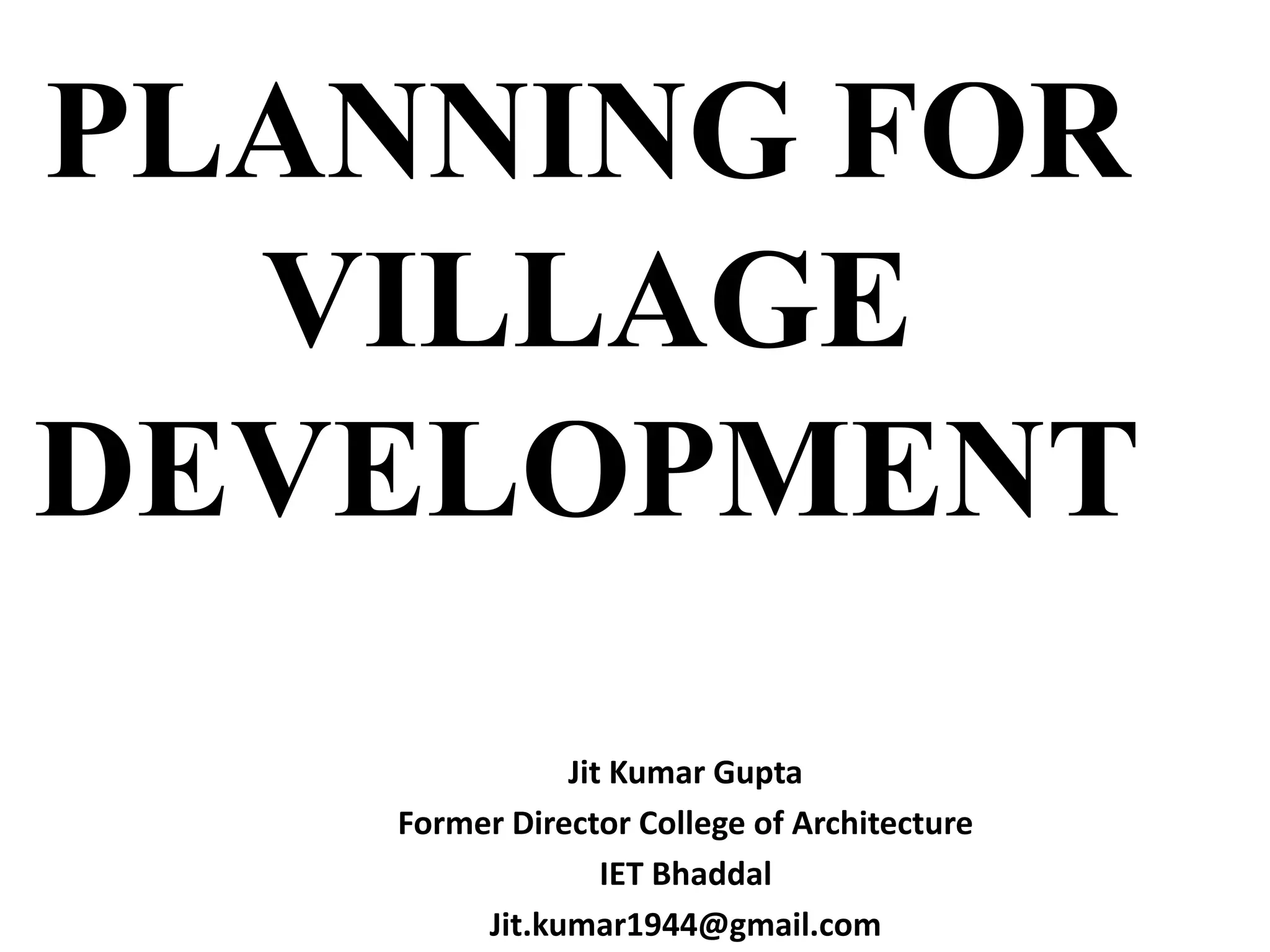 Planning for Village development | PPTX
