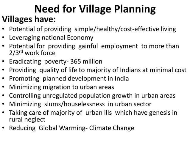 Planning for Village development | PPTX