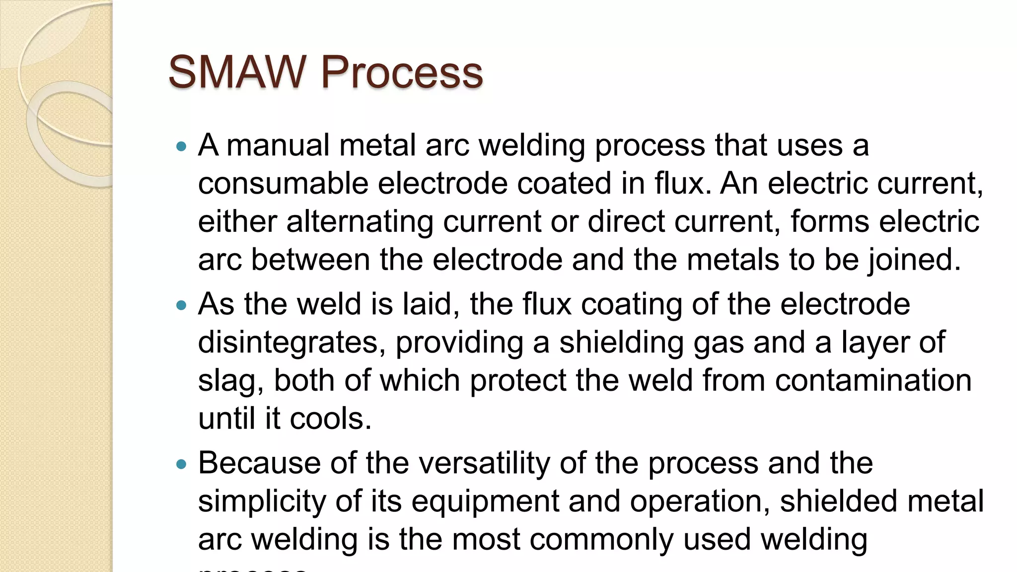 Planning for welding operations preparation for smaw welding operation | PPTX