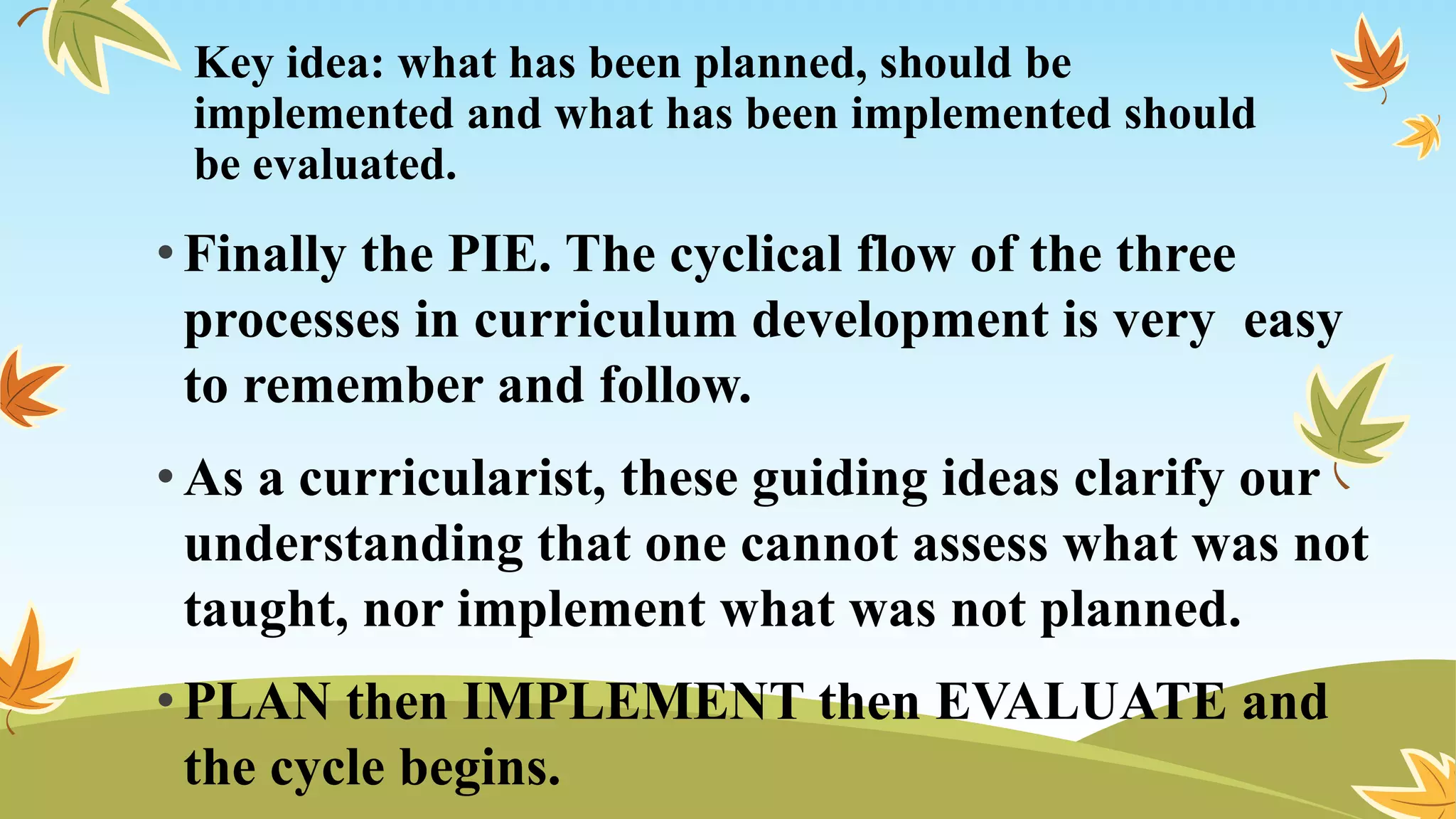 Planning, implementing and evaluating: understanding connection | PPTX