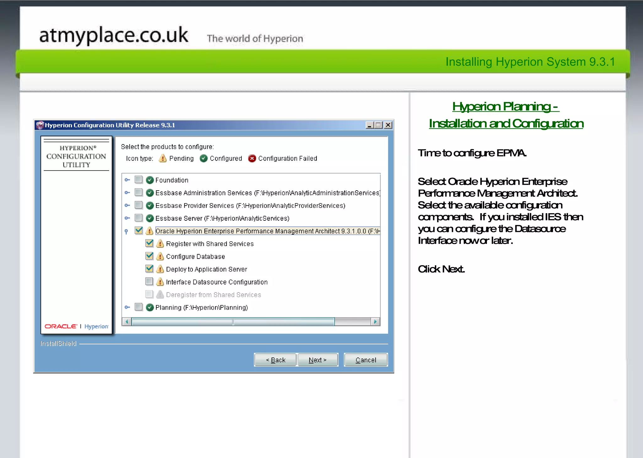 How to install Hyperion Planning - Part 5 Planning Install | PPT