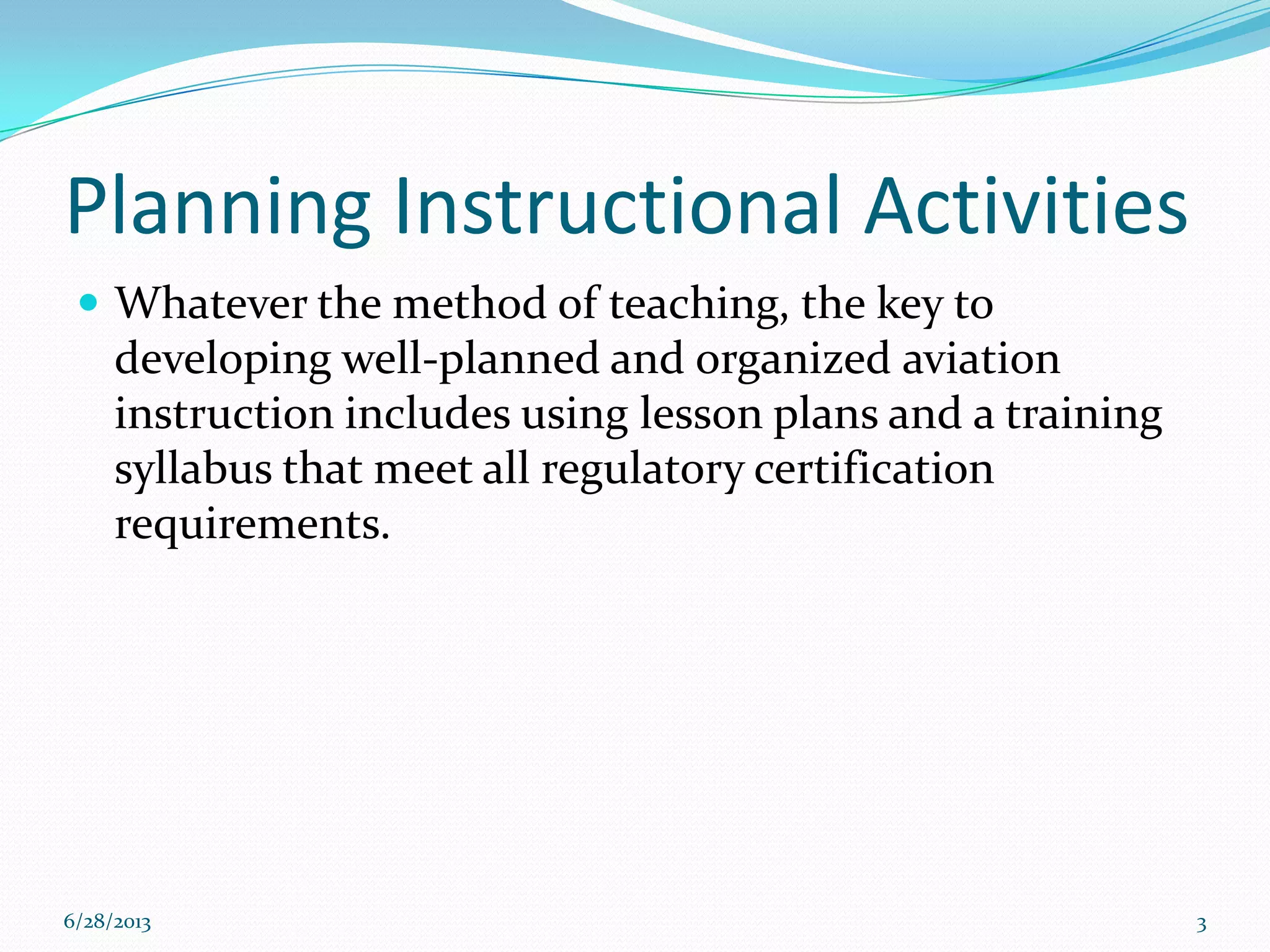 Planning instructional Activities- Fundamentals of Instruction | PPTX