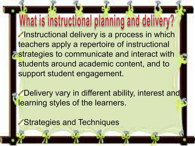 Planning Instructional Delivery | PPT