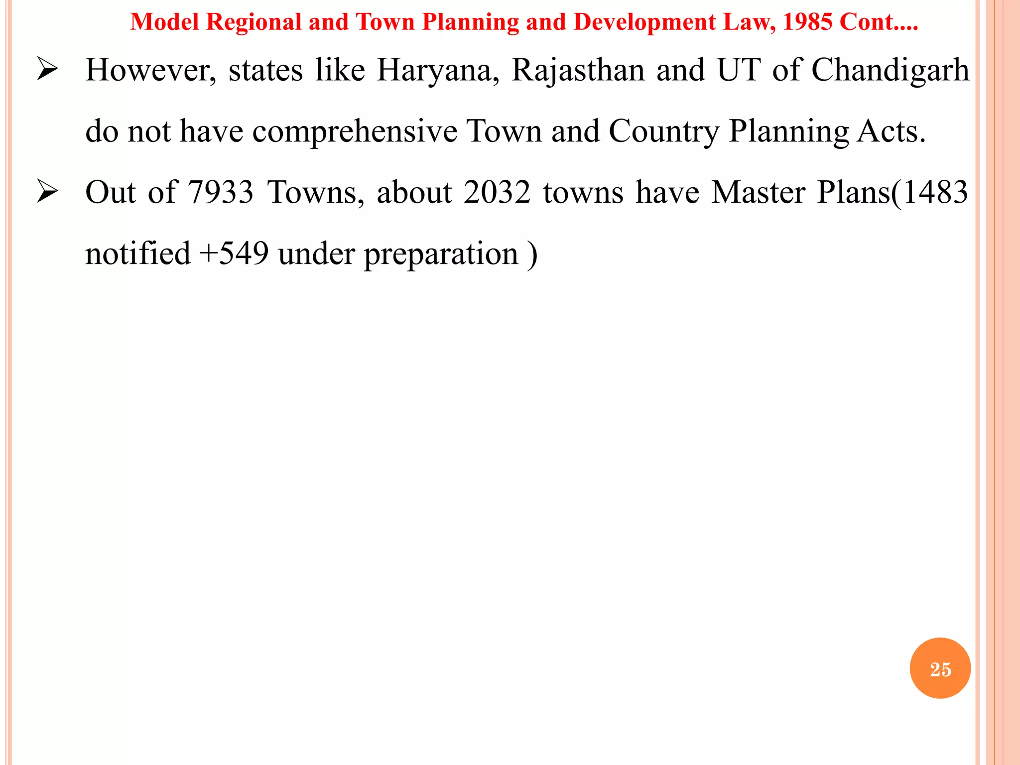 Planning Legislation in India (Town Planning) | PDF