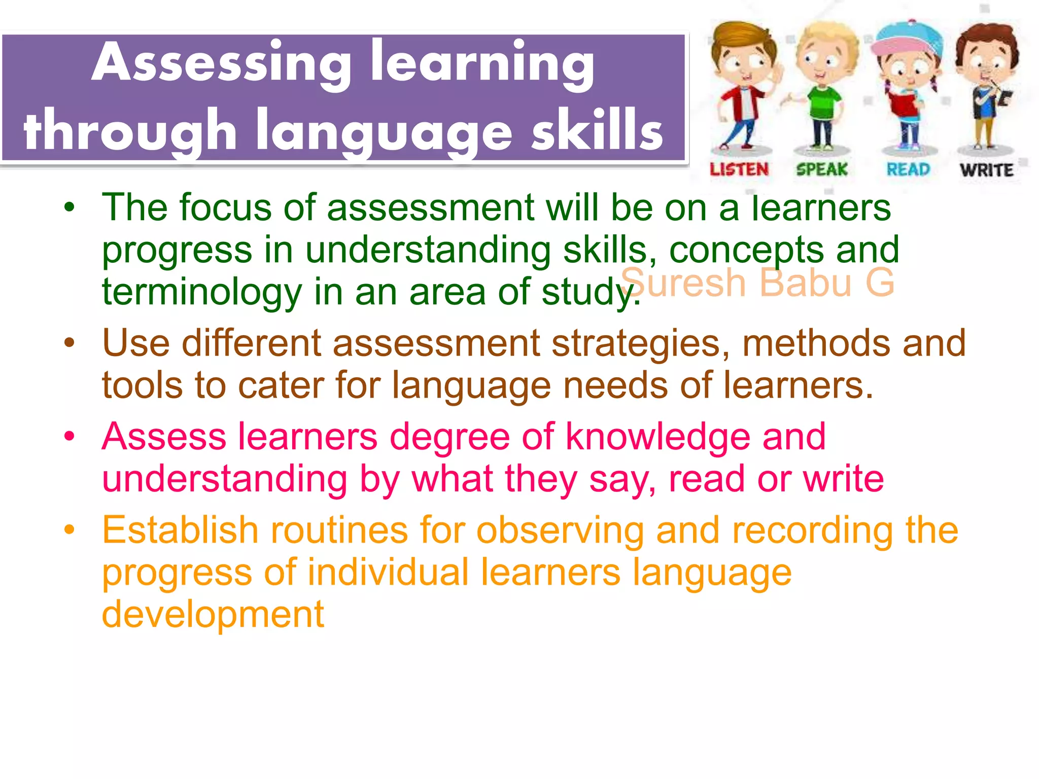 Planning Lessons, Implementation, Assessment - Language Across the Curriculum - BE.d | PPTX