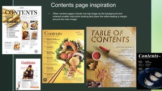 Food Magazine Contents Page