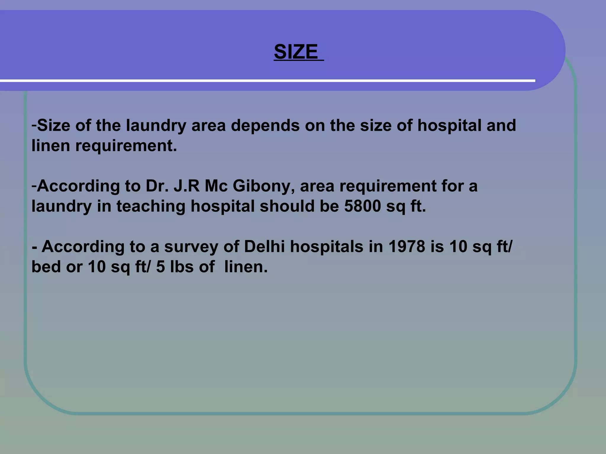 Planning & Manag. of Hospital Laundry | PPT