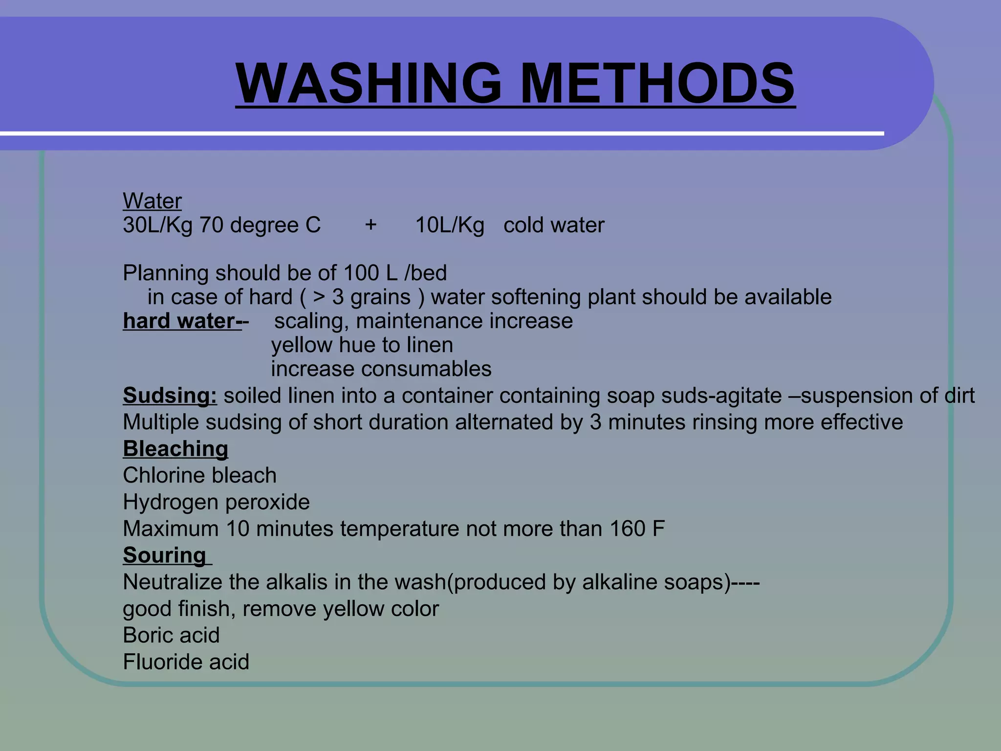 Planning & Manag. of Hospital Laundry | PPT