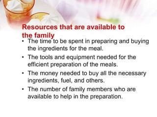 Meal's Planning for the family & relatives | PPTX