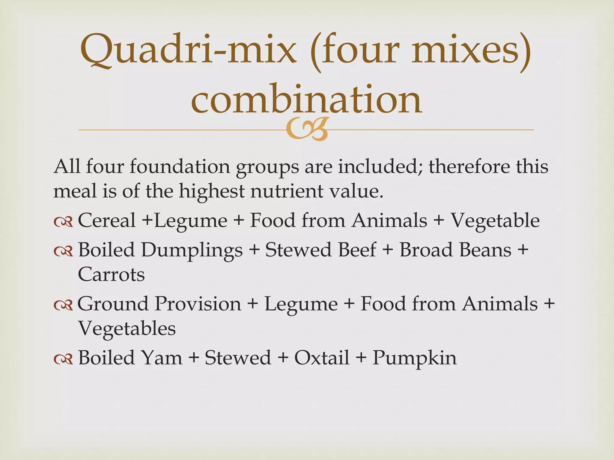 Planning meals with the multimix principle | PPTX