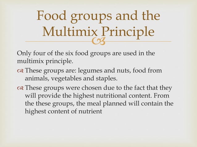 Planning meals with the multimix principle | PPTX