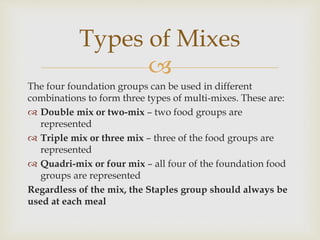 Planning meals with the multimix principle | PPTX