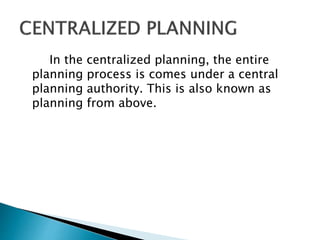 Planning mechanism in India | PPTX