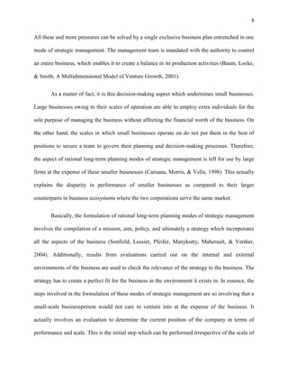 Planning Modes of Strategic Management (Case Study Sample) | PDF