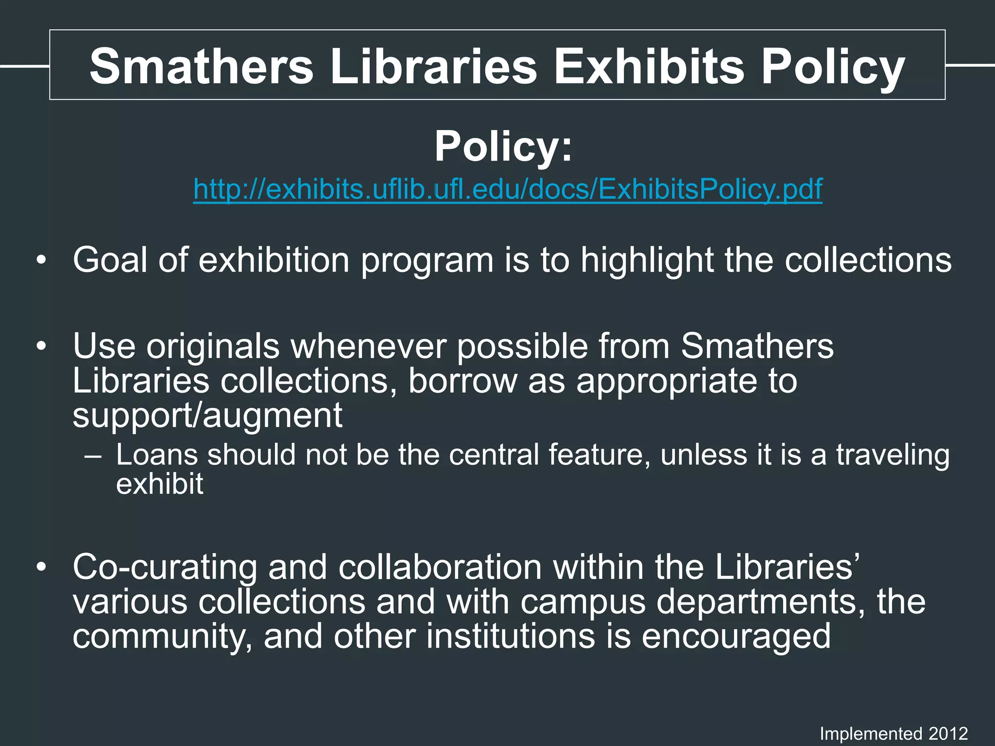 Planning and Mounting Library Exhibits | PPTX