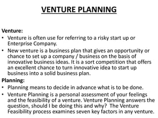 Planning new venture | PPTX