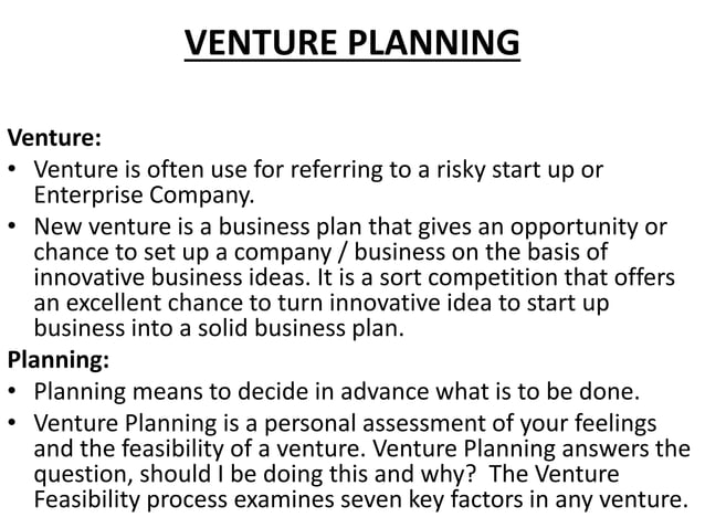 Planning new venture | PPTX