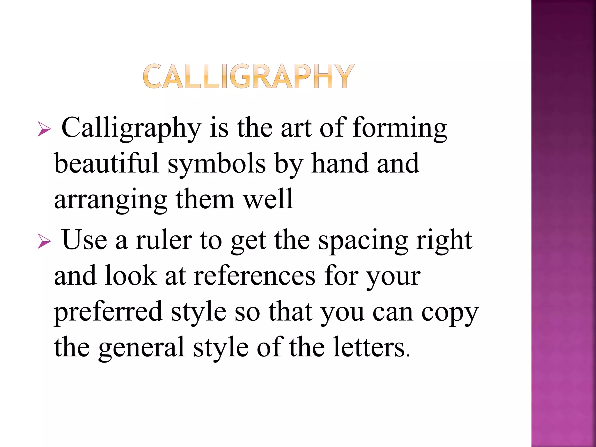 Planning of art craft &calligraphy | PPTX