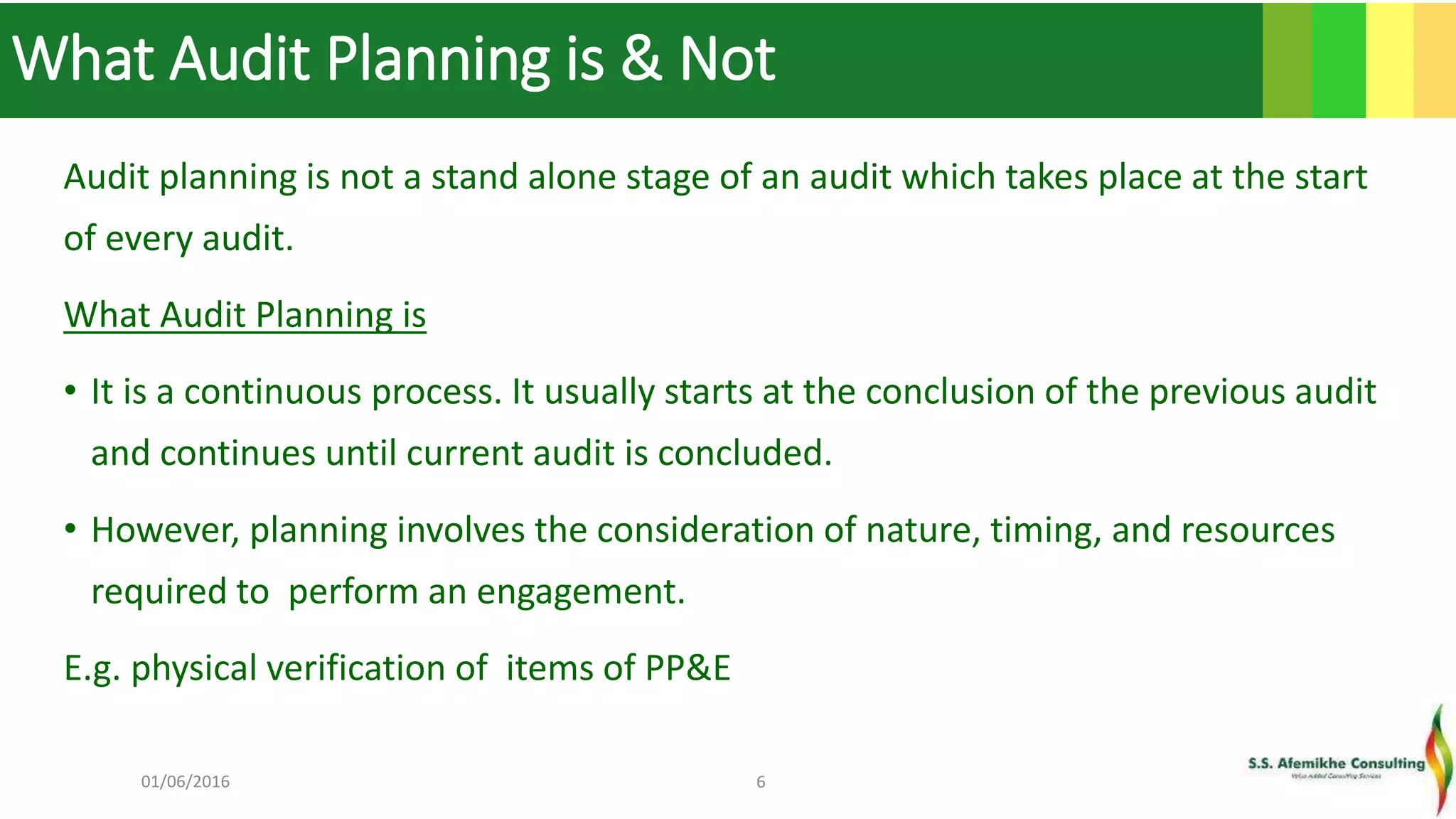Planning of audit | PPTX