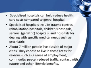 Planning of hospital in rural area | PPTX