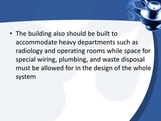 Planning of hospital in rural area | PPTX