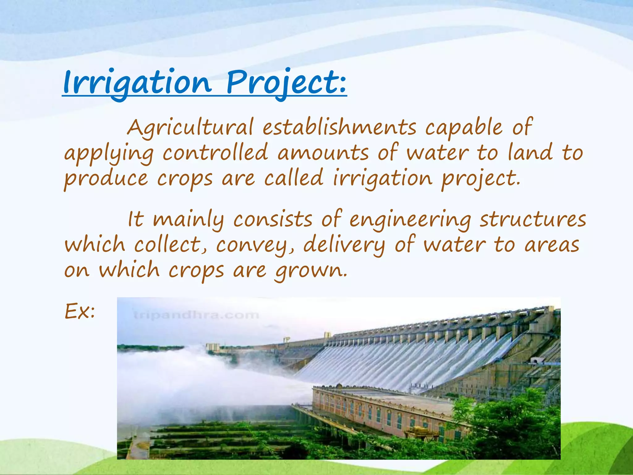 Planning of irrigation project/resrvoir(irrigation management) | PPTX