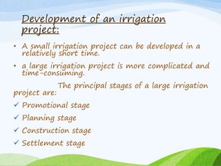 Planning of irrigation project/resrvoir(irrigation management) | PPTX