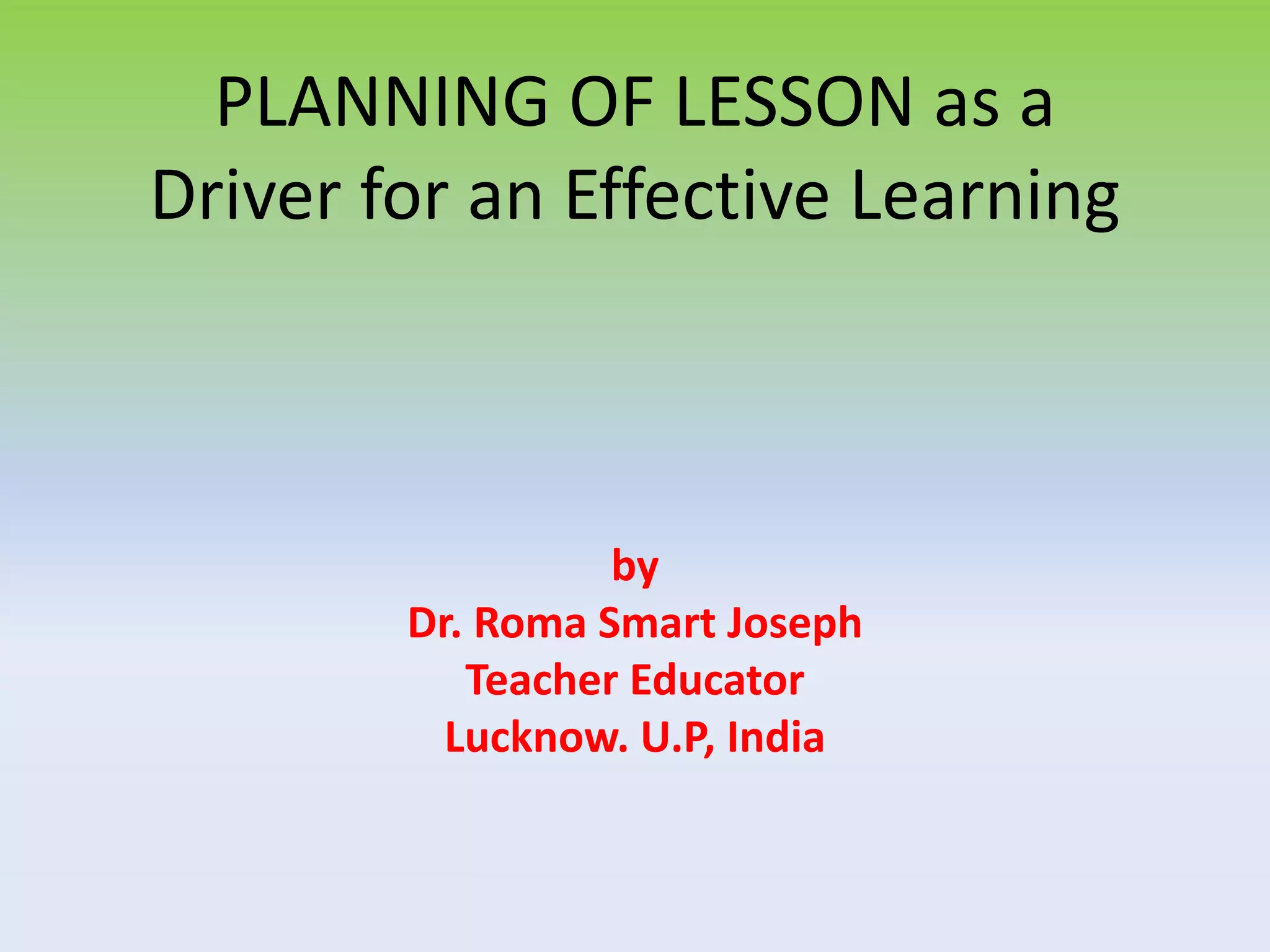 lesson planning | PPT