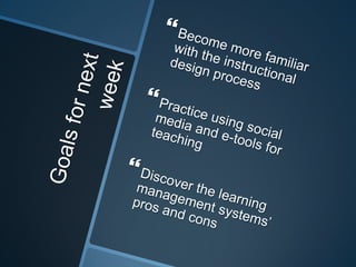 Planning of next week hani | PPT