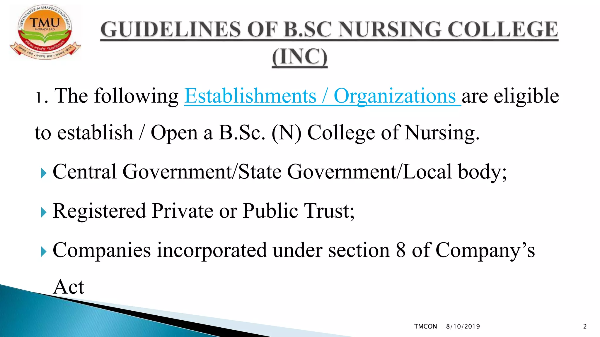 Planning of nursing educational institute | PPTX