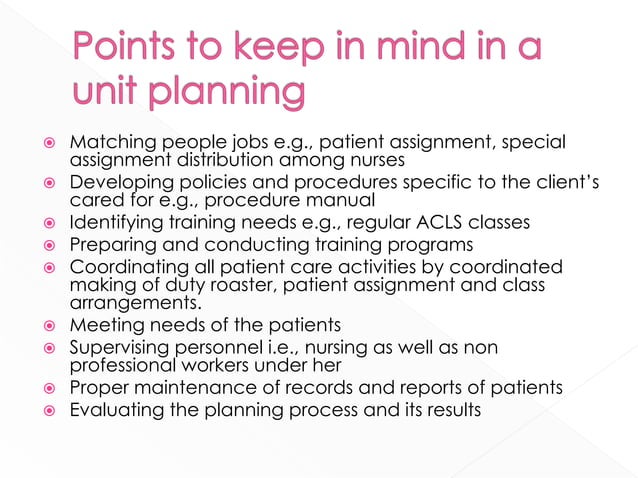 Planning of Nursing Unit | PPTX | Healthcare Industry | Industries