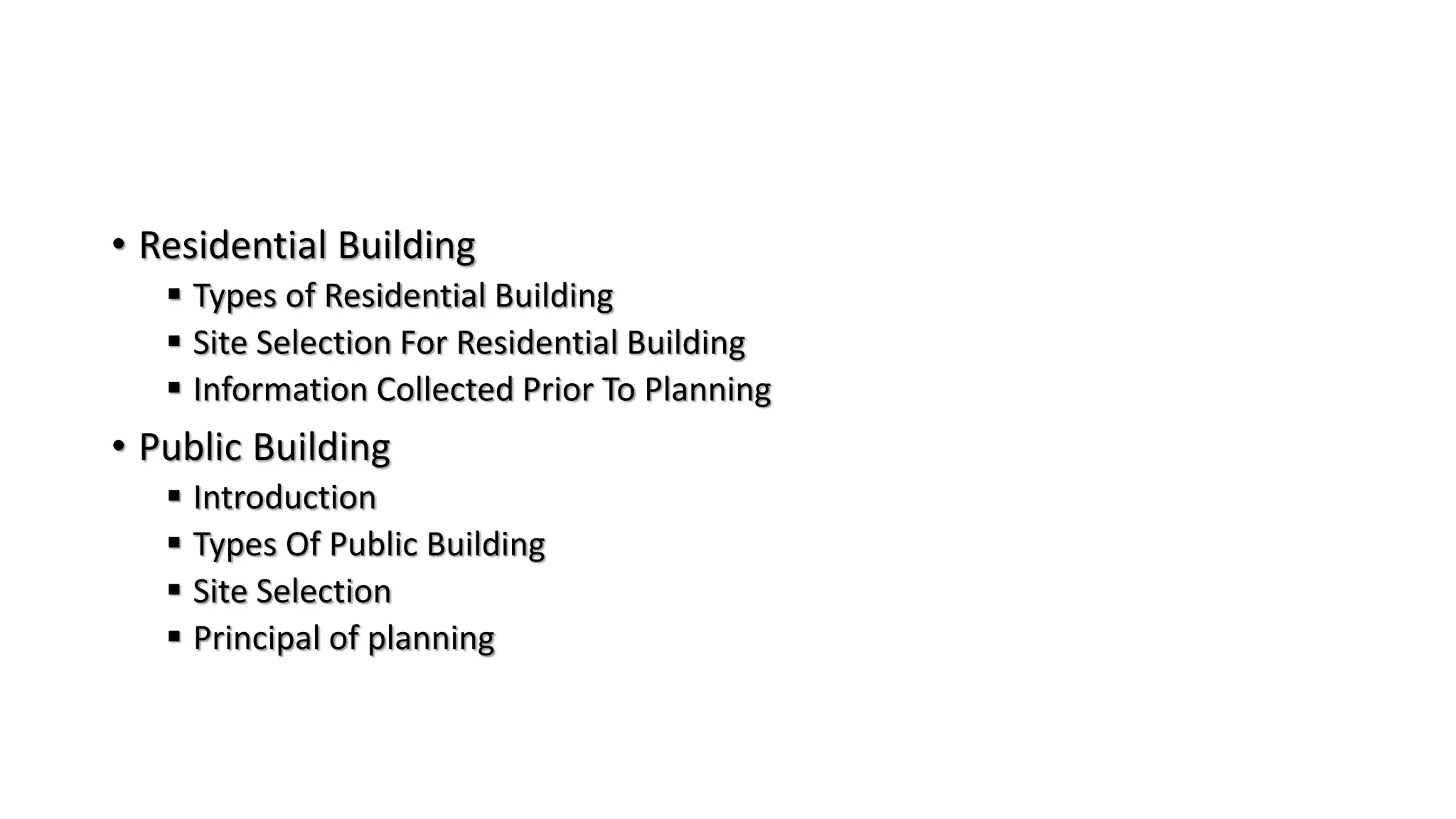 Planning of public building | PPTX