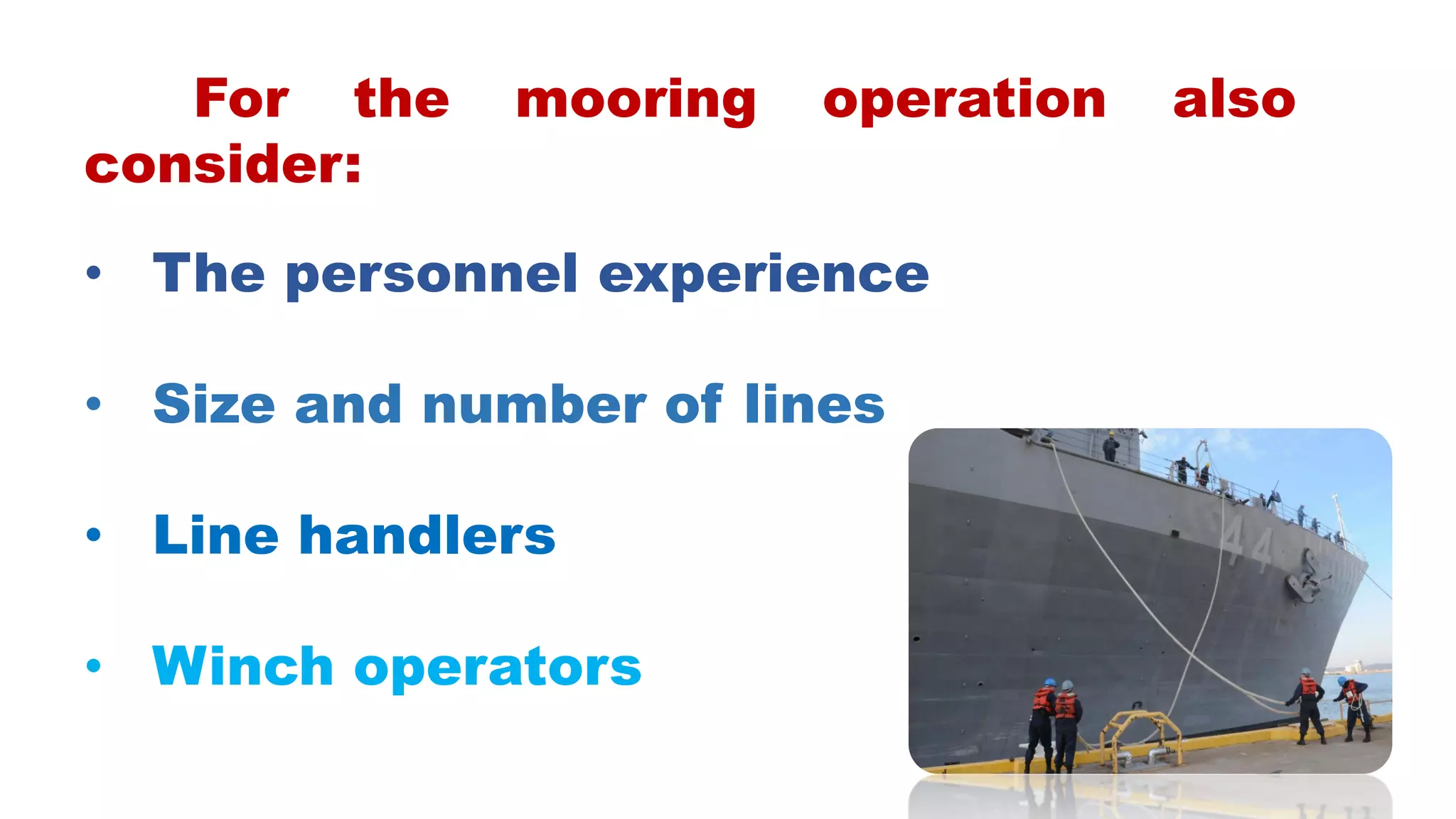 Planning of the mooring operation | PDF