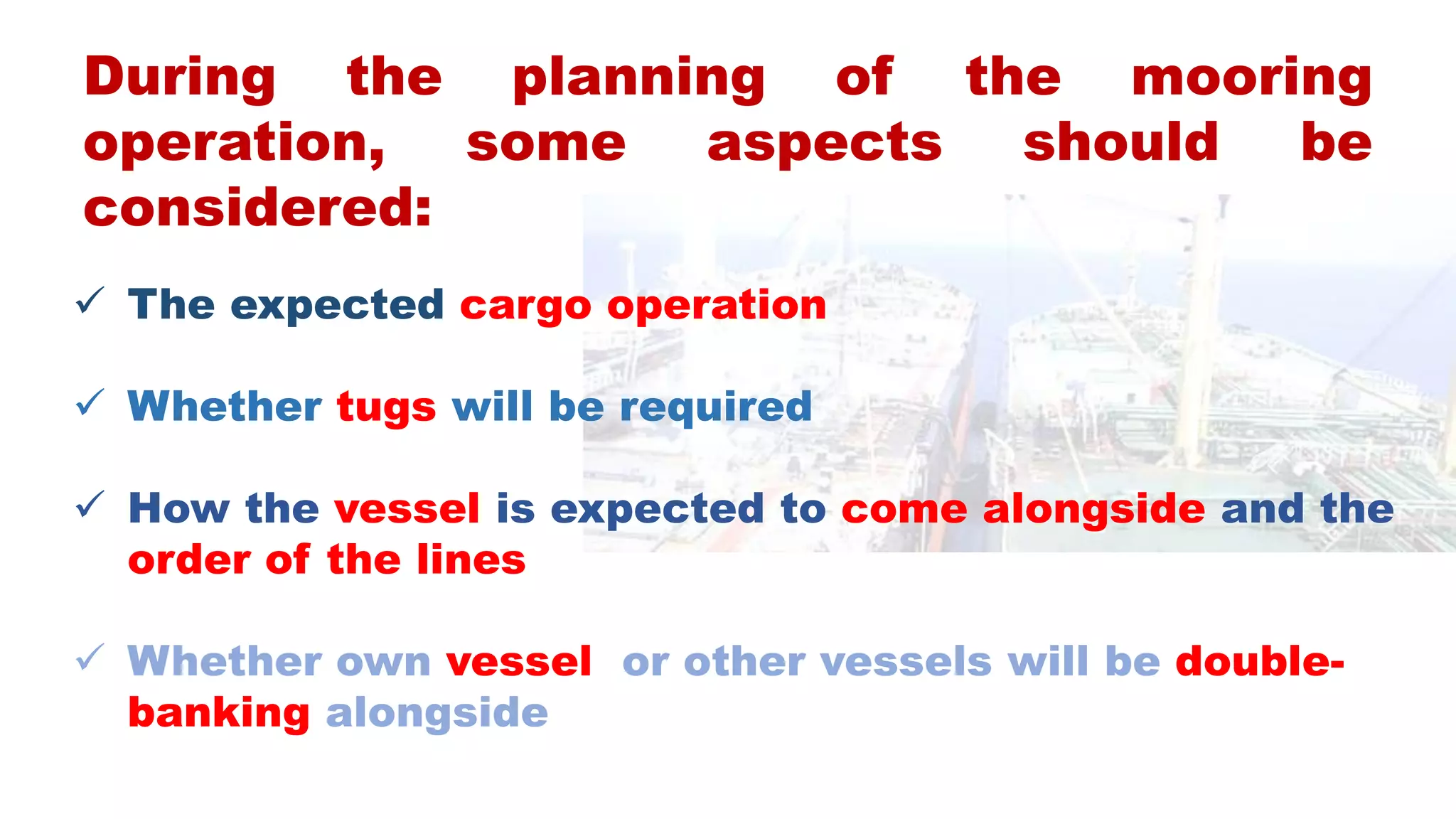 Planning of the mooring operation | PDF
