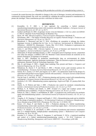 Planning of the production activities of a manufacturing system in the ...