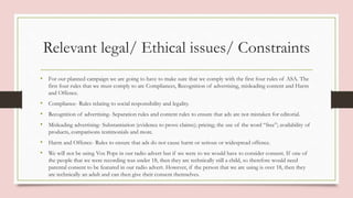 Planning our advertising campaign | PPT