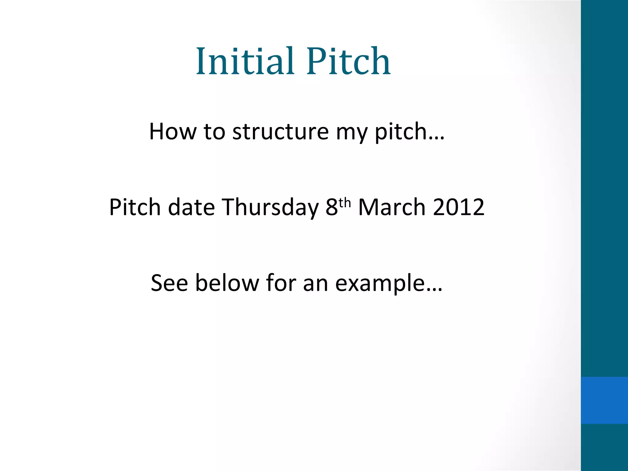 Planning pitch structure | PPT