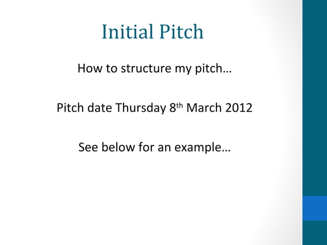 Planning pitch structure | PPT