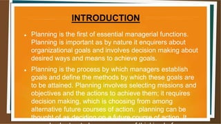 Introduction of Planning, Features, Importance & Process | PPT
