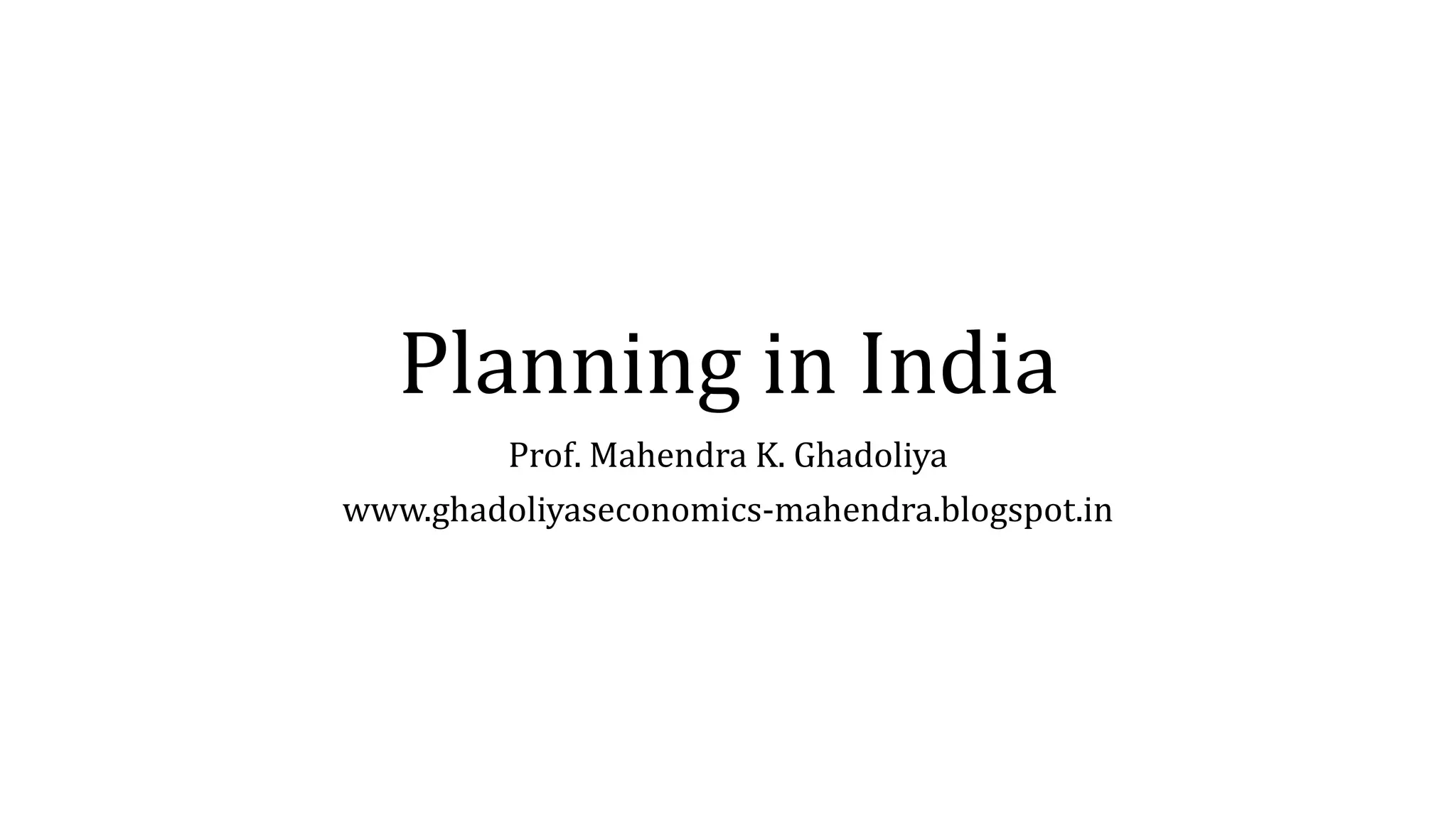 Planning process in india copy | PDF