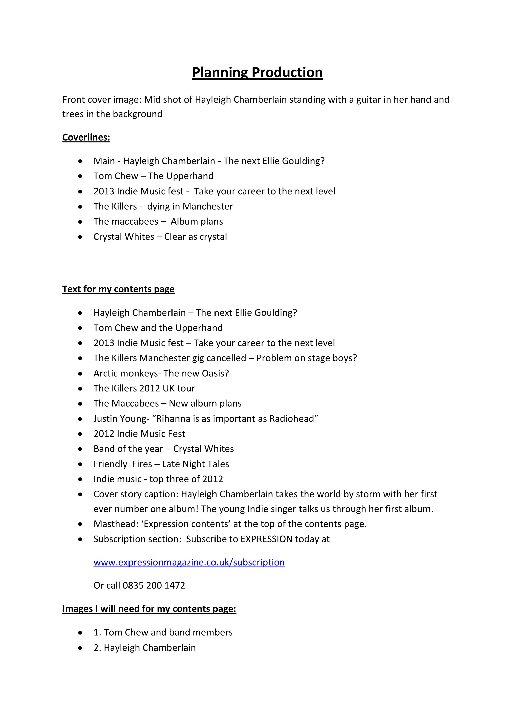 Planning production | DOCX