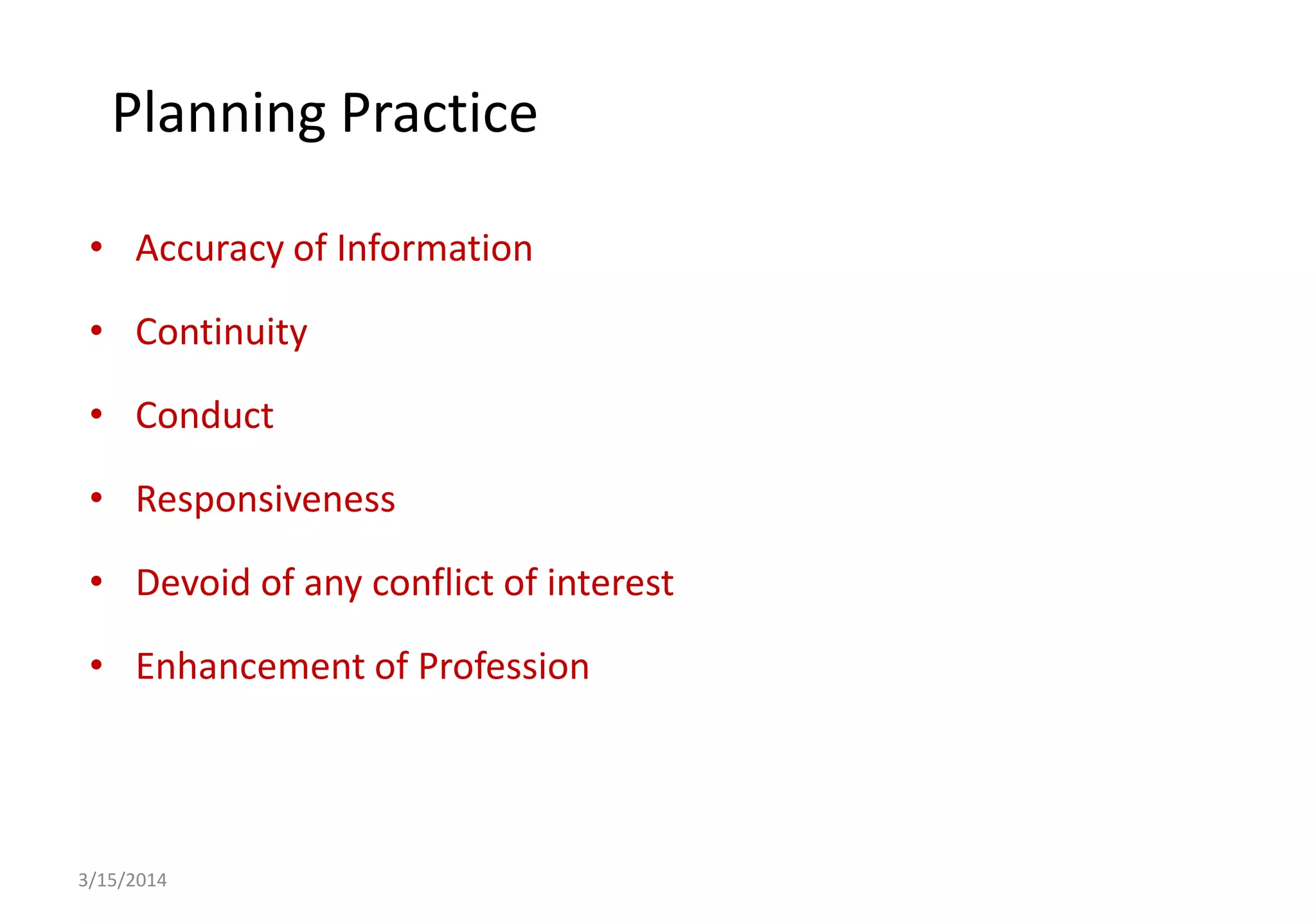 Planning profession | PPTX