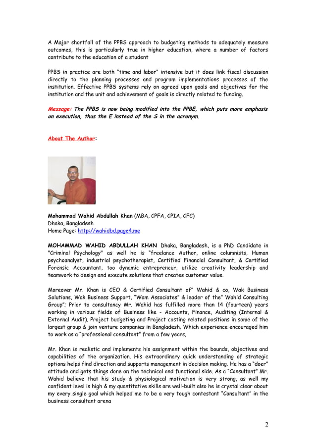 Planning, programming and budgeting system models (ppbs) | PDF ...