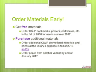 Planning Your Summer Reading Program | PPTX