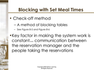 Planning reservations and blocking tables | PPT