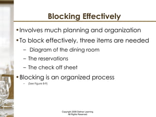 Planning reservations and blocking tables | PPT