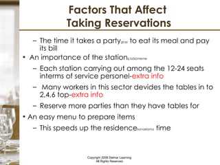 Planning reservations and blocking tables | PPT