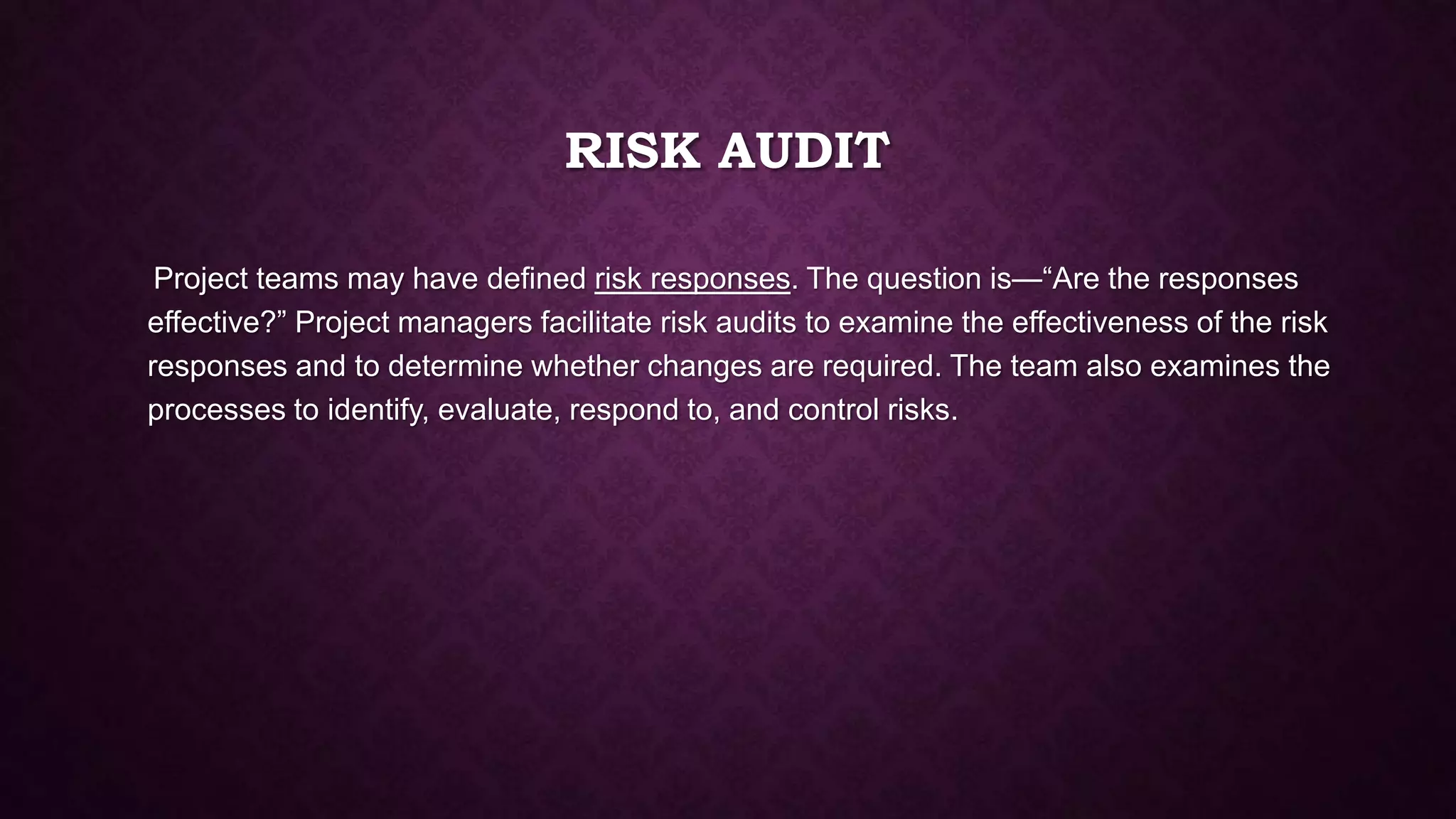 Planning risk responses and Risk Controlling | PPTX